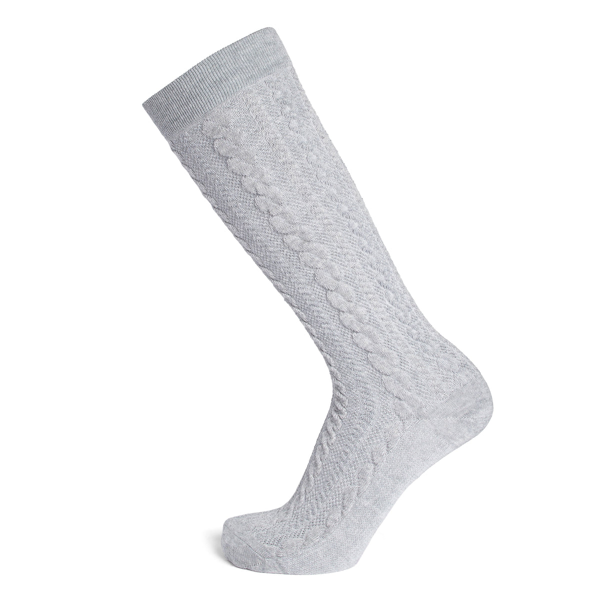 Our grey twisted wool knee-highs - Maison Broussaud